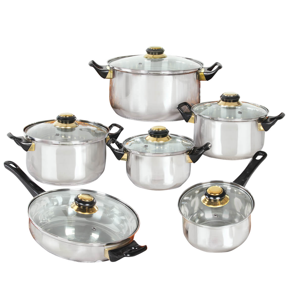 Deluxe 12 Pc. Stainless Steel Cookware Set