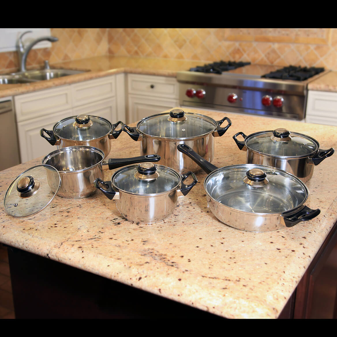 Deluxe 12 Pc. Stainless Steel Cookware Set